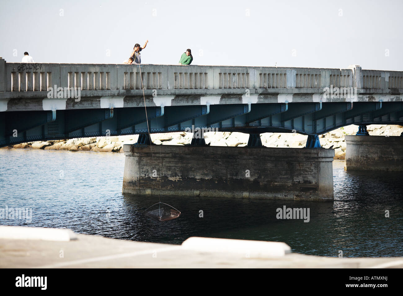 Bridge on the Del Rey Lagoon with Fishermen in Playa del Rey, Los ...