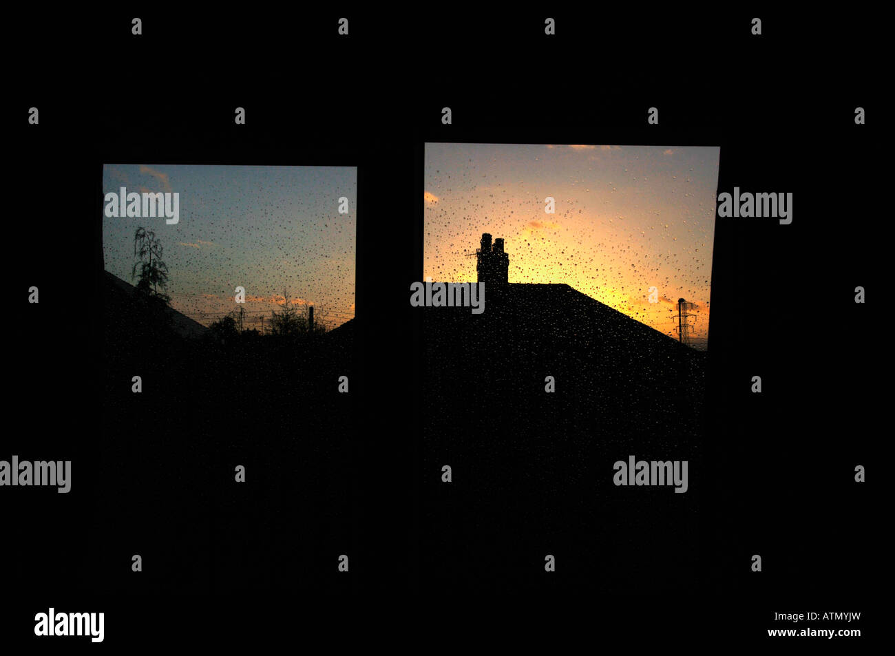 A View Out Of A Household Window Stock Photo - Alamy