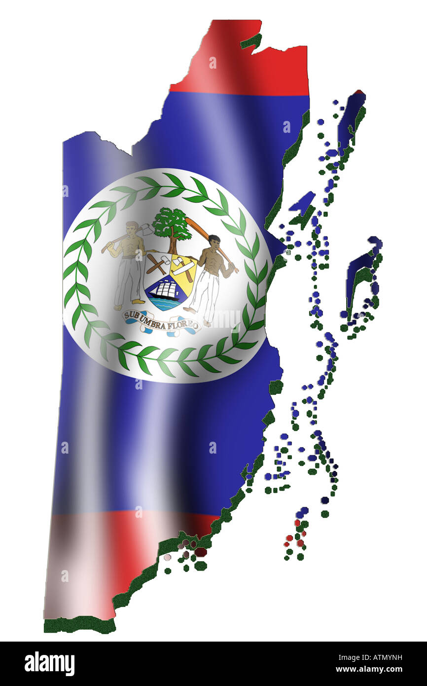 Outline map flag belize hi-res stock photography and images - Alamy