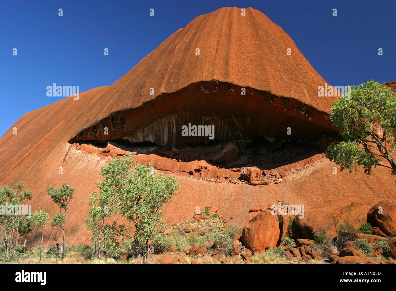 Unusual view of famous monolith Ayers rock Uluru looks like a human ...