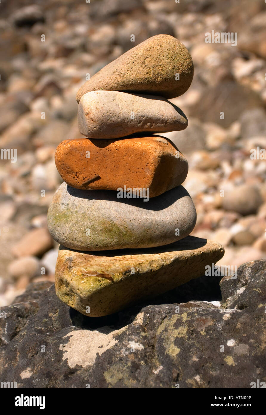 Rock Sculpture on the Beach Stock Photo - Alamy