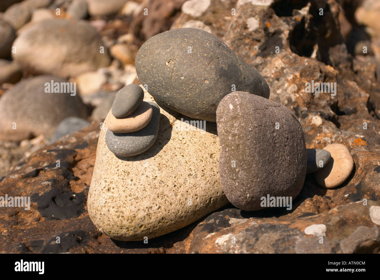 Rock Sculpture on the Beach Stock Photo - Alamy