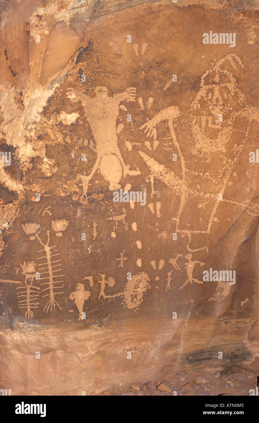 indian or native american rock art Colorado River Canyon near Moab Utah ...