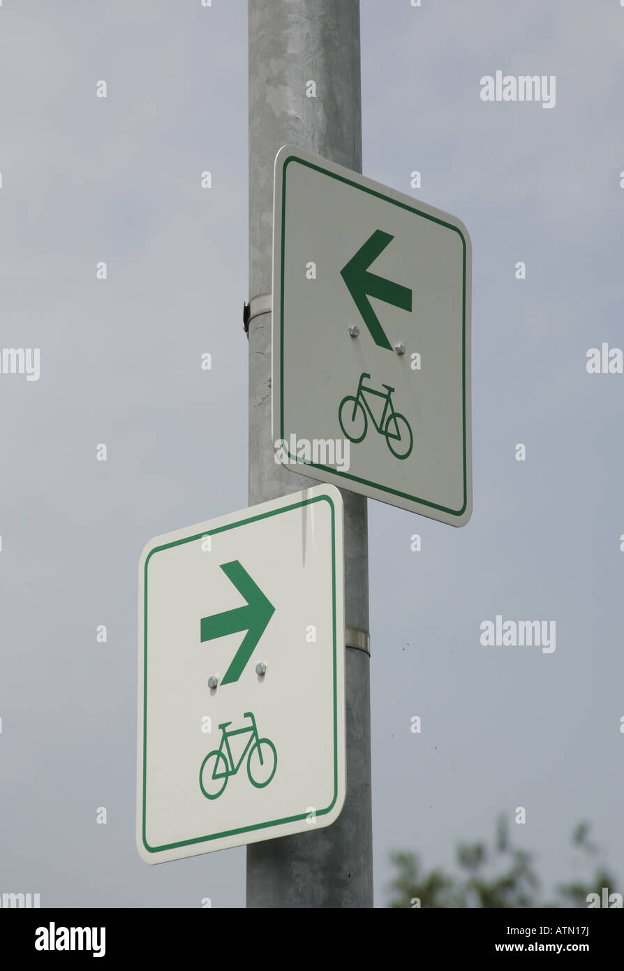 Two cycle path signs Stock Photo - Alamy