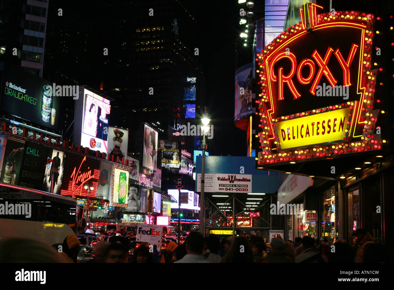 Times Square at Night New York City November 2007 Stock Photo - Alamy