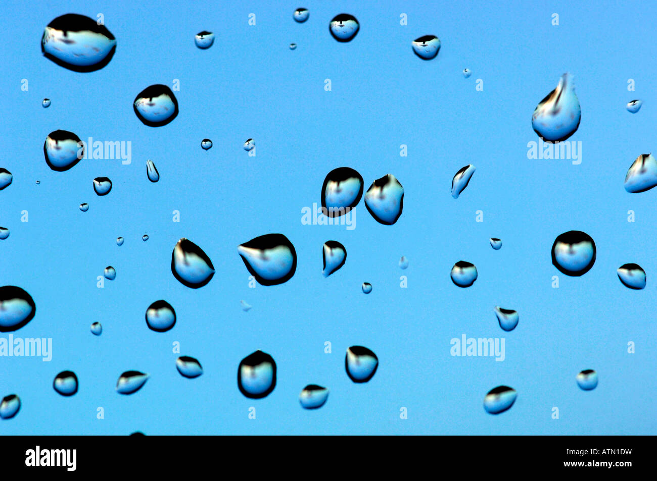 Closeup Image Of Raindrops On A Glass Window Stock Photo - Alamy
