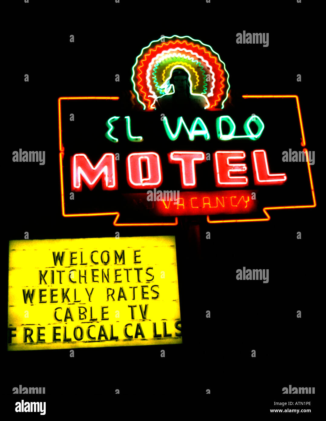 Neon motel sign in USA Stock Photo - Alamy