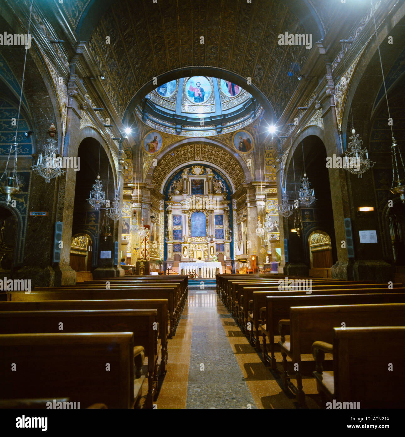 Majorca ( Mallorca ) Balearic Islands Spain Lluc Monastery Interior ...