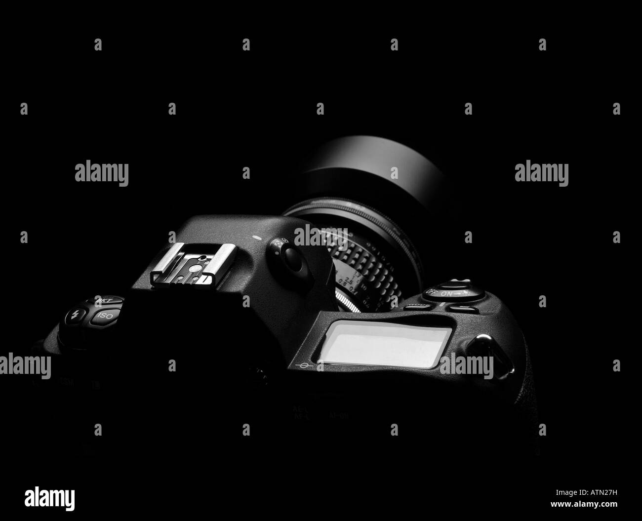 Professional camera outline isolated background black and white Stock ...