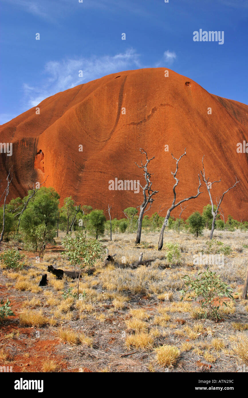 Abstract shot of world famous monolith Ayers rock Uluru and the ...