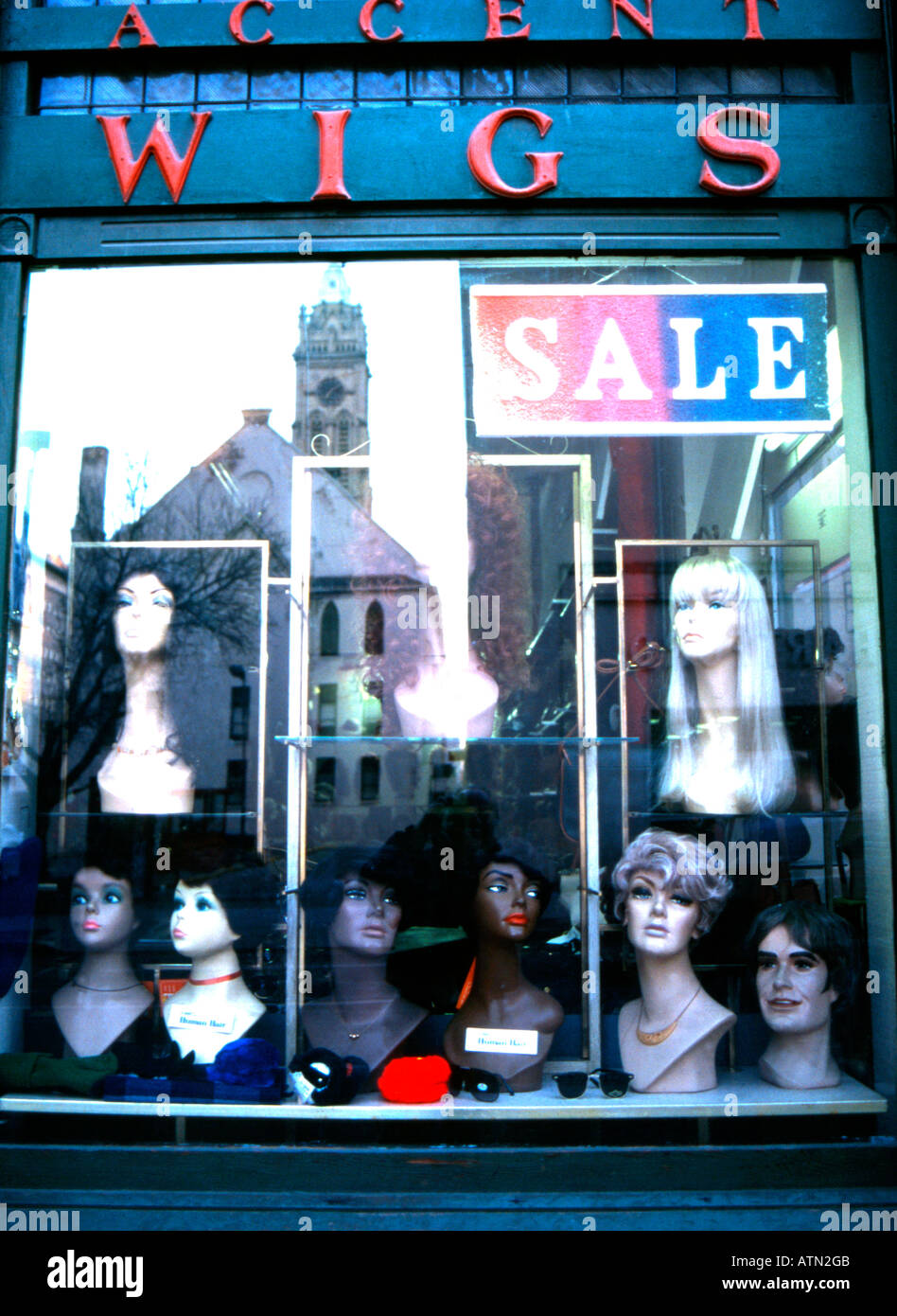 Wig shop in USA Stock Photo - Alamy