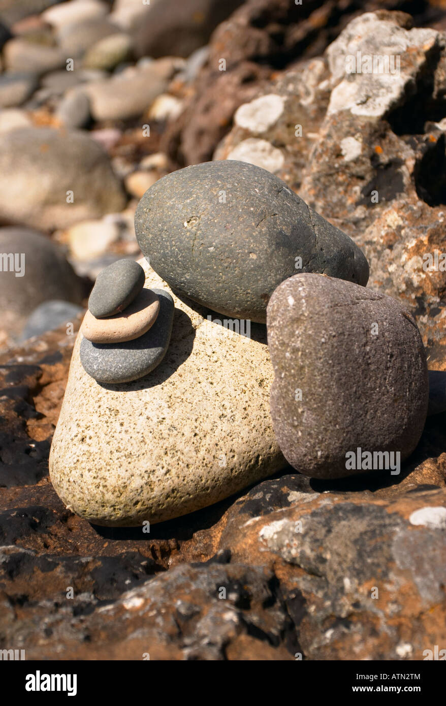 Rock Sculpture on the Beach Stock Photo - Alamy