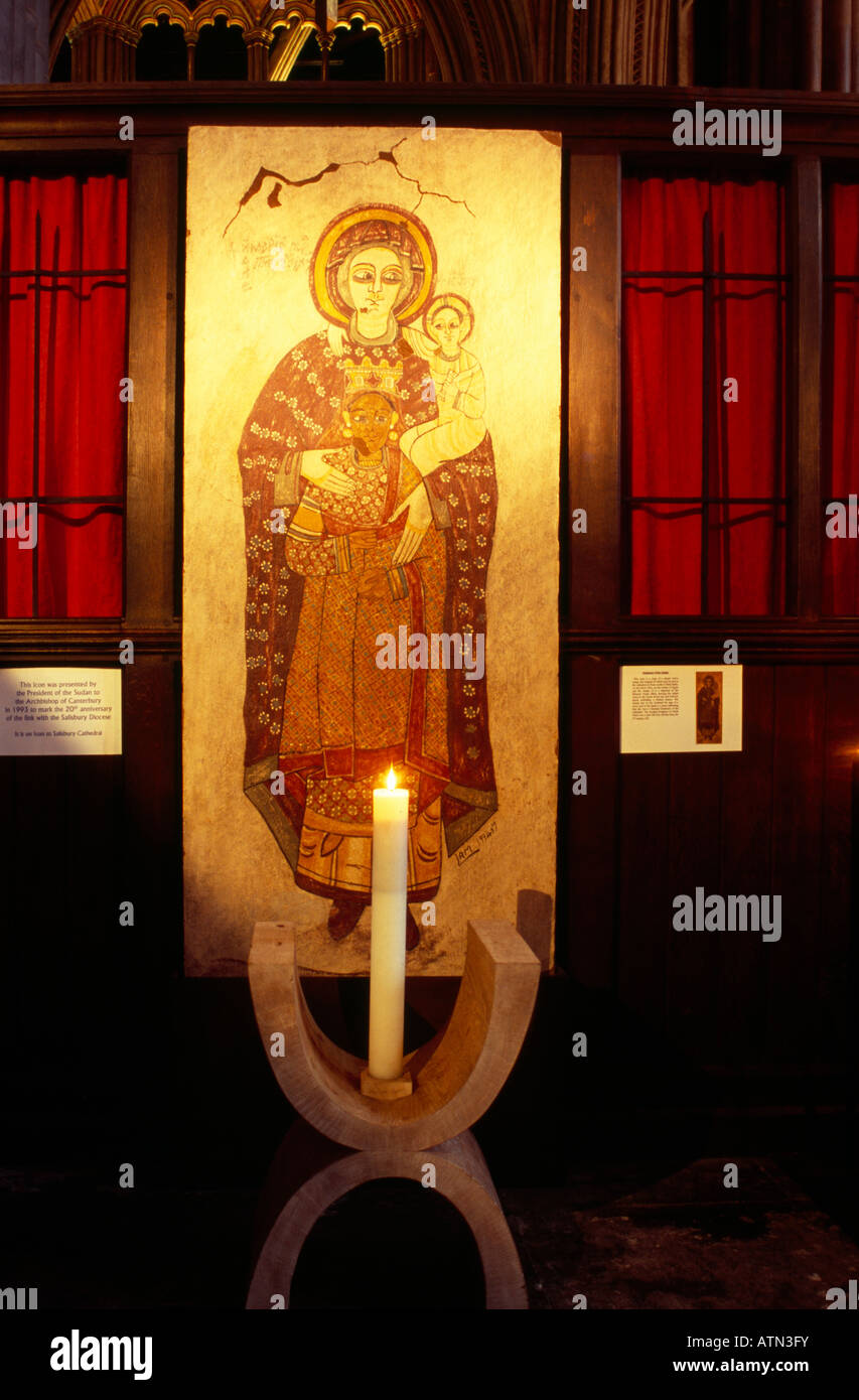 Icon Virgin Mary Jesus Christ Arms Hands Enfolding Nubian Queen Sign of ...