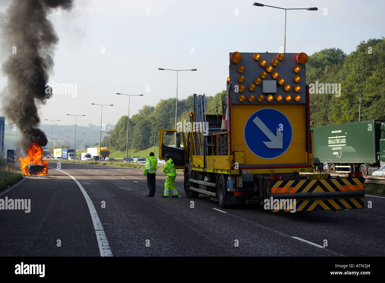 Uk motorway lane closure High Resolution Stock Photography and Images ...