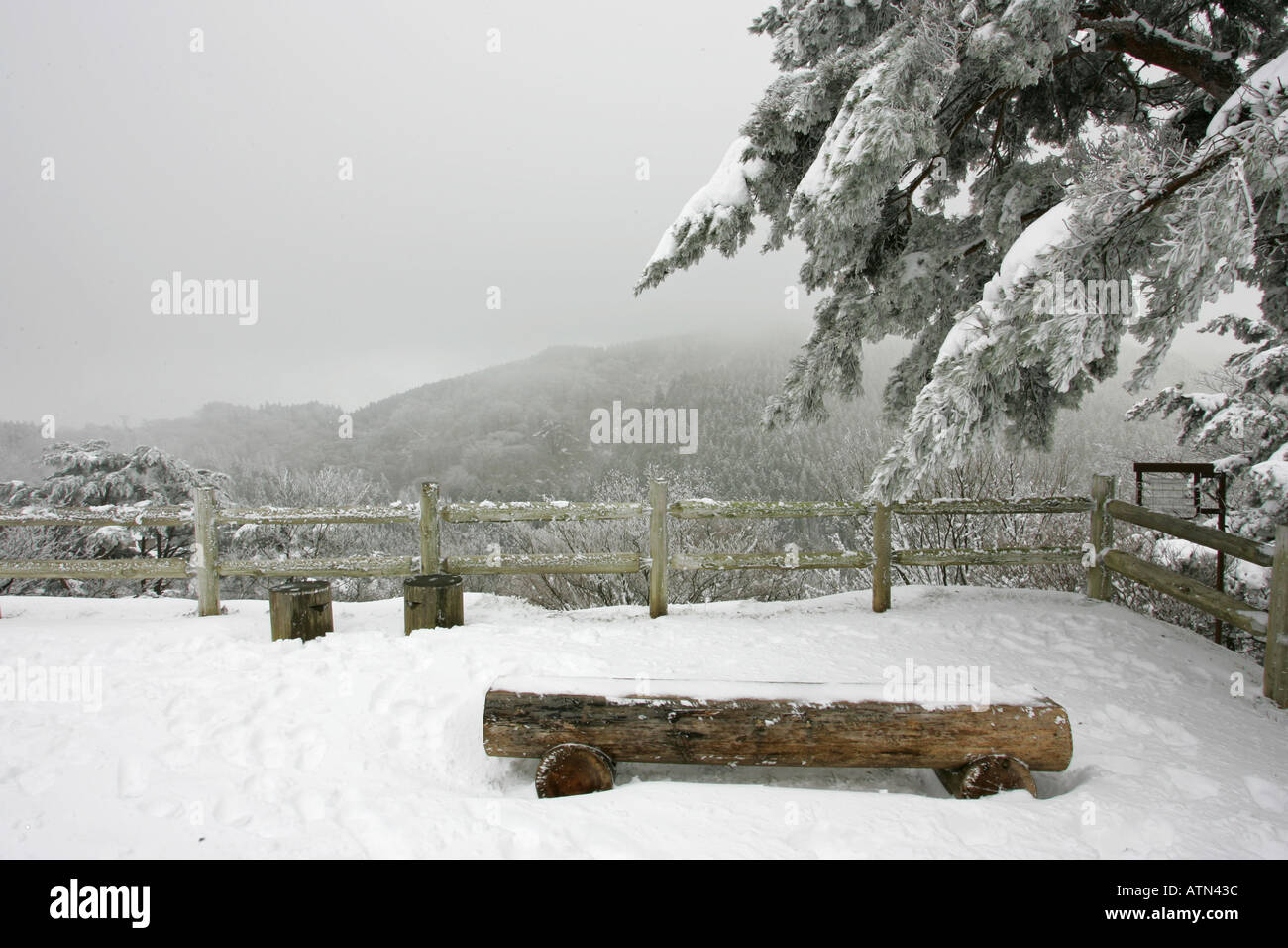Storm clouds gather above a wintry Mt Kongo in Osaka Kansai Japan Asia ...