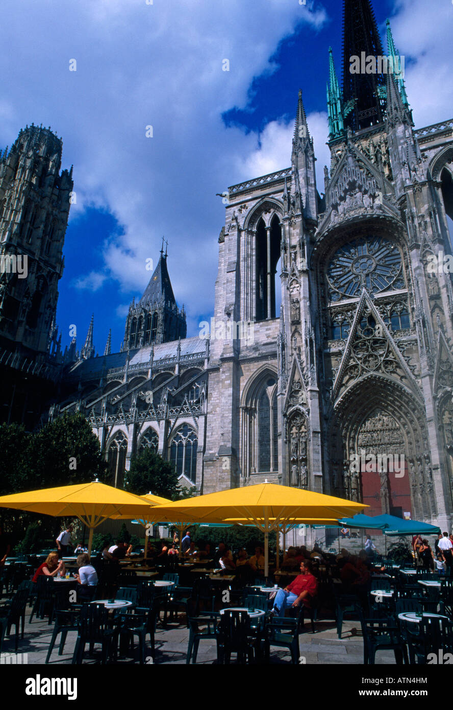 Street Cafe & Reims Cathedral Reims France Stock Photo - Alamy