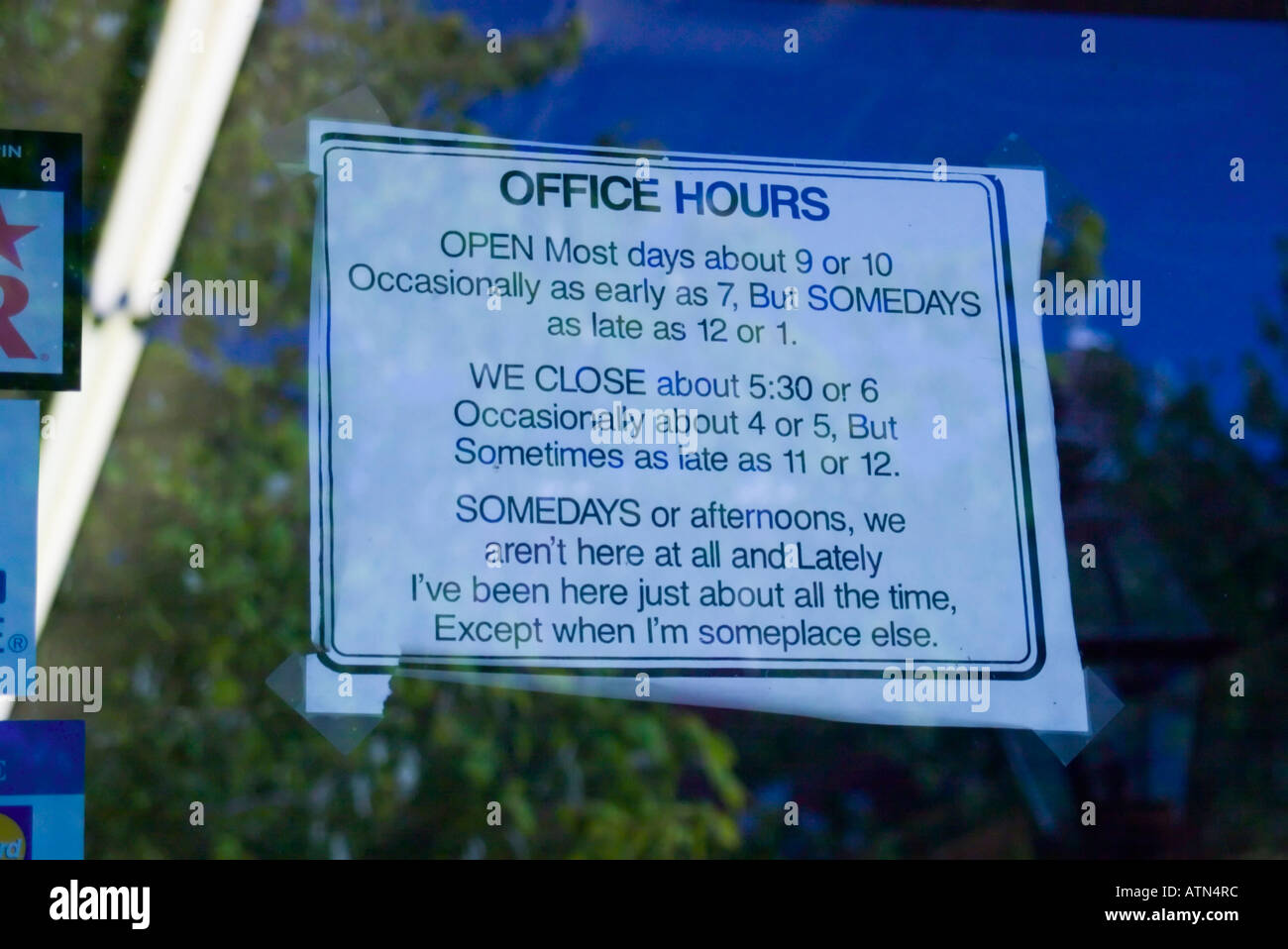 Office Hours sign Stock Photo - Alamy