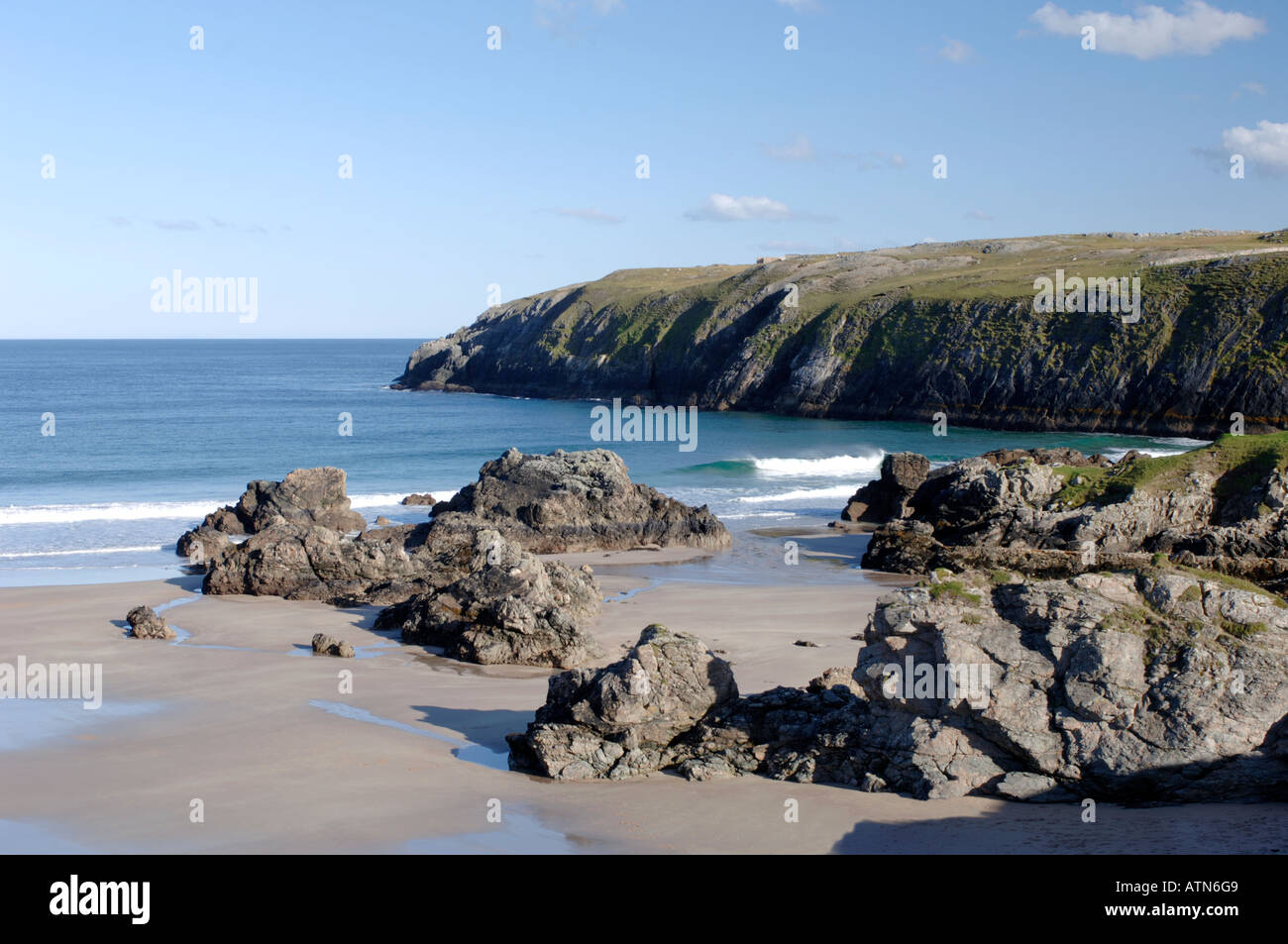 Sango Bay Durness, North West Sutherland. Scotland. XPL 3882-371 Stock ...