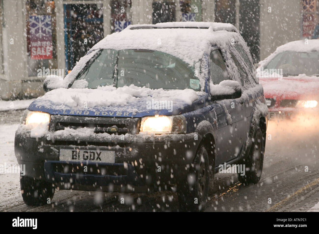 four wheel drive car in the snow Stock Photo - Alamy