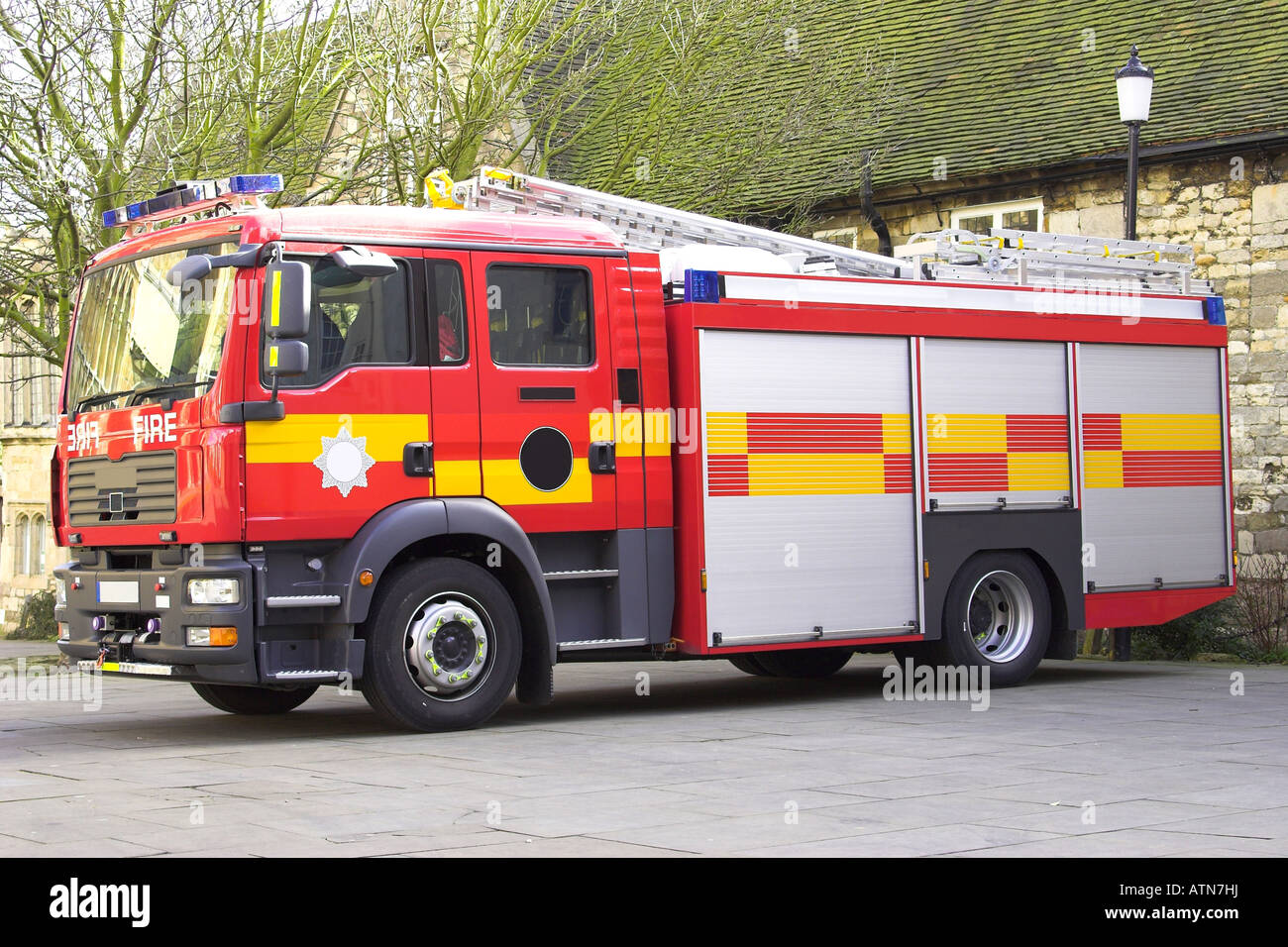A modern fire and rescue tender in a U.K. city Stock Photo - Alamy