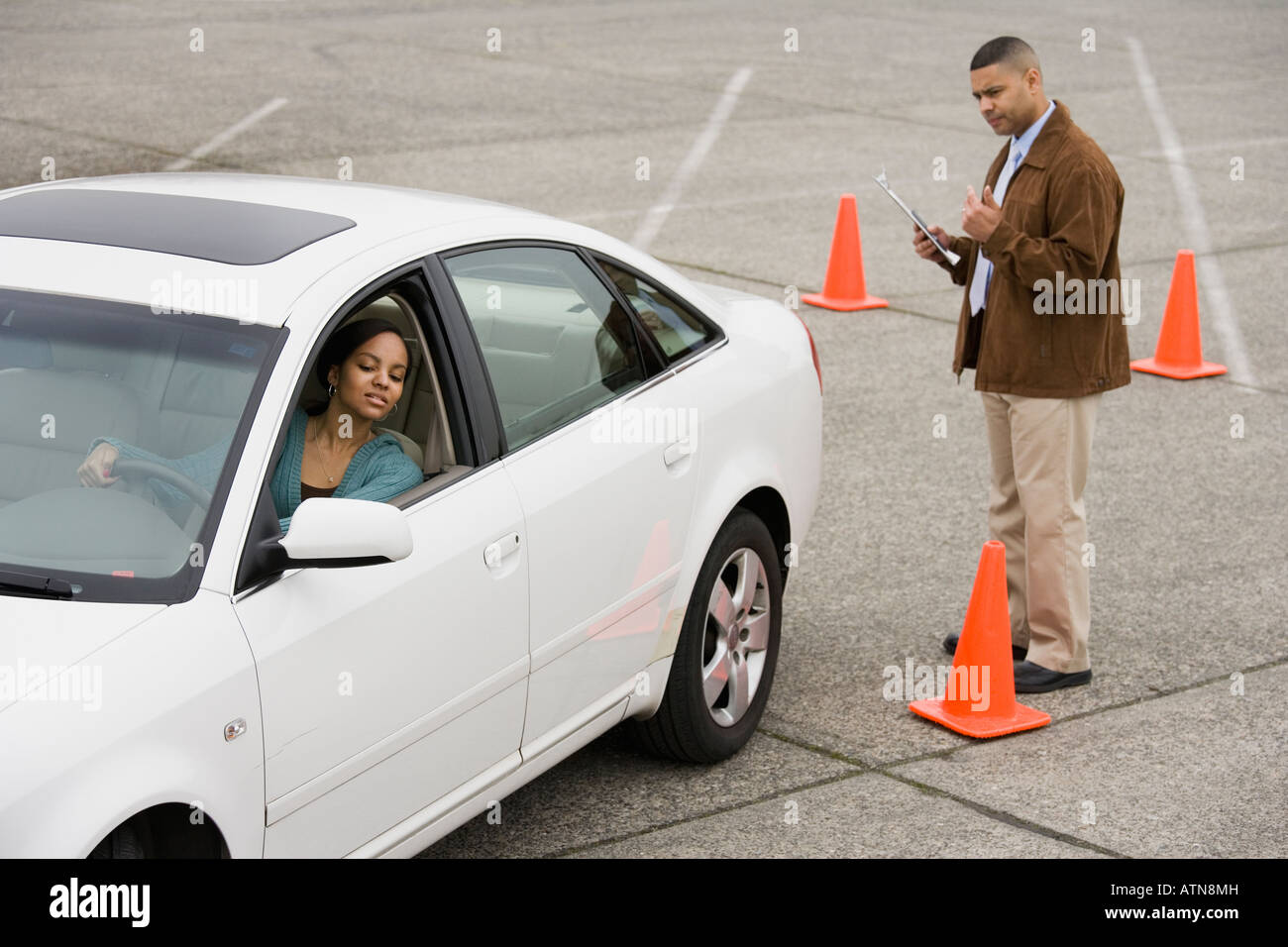 African teenager taking drivers test Stock Photo - Alamy