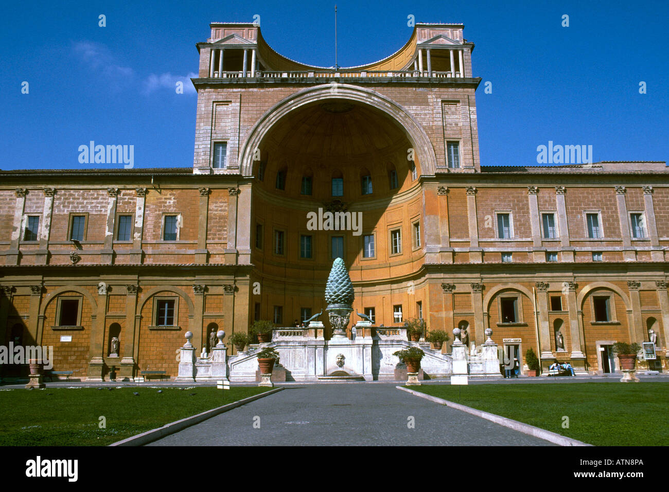 Rome. Italy. Cortile della Pigna Vatican Museum Stock Photo - Alamy