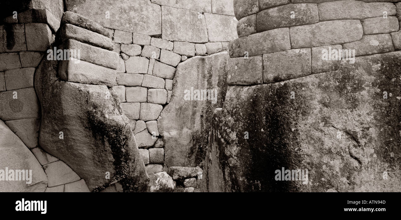Construction in the ancient city of Machu Picchu in the Sacred Valley ...