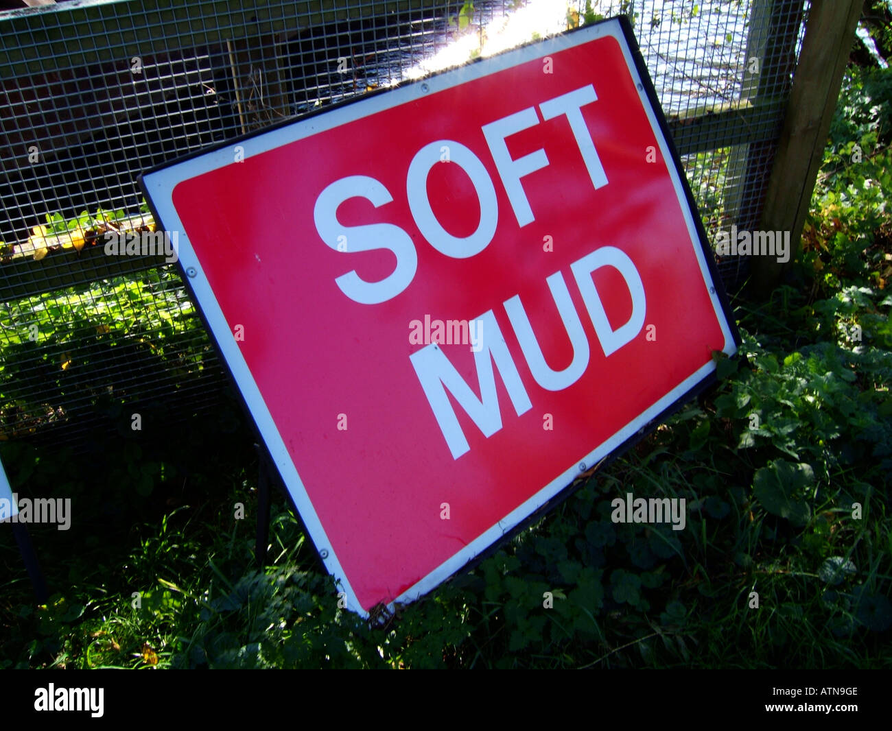 Danger warning sign soft mud hi-res stock photography and images - Alamy