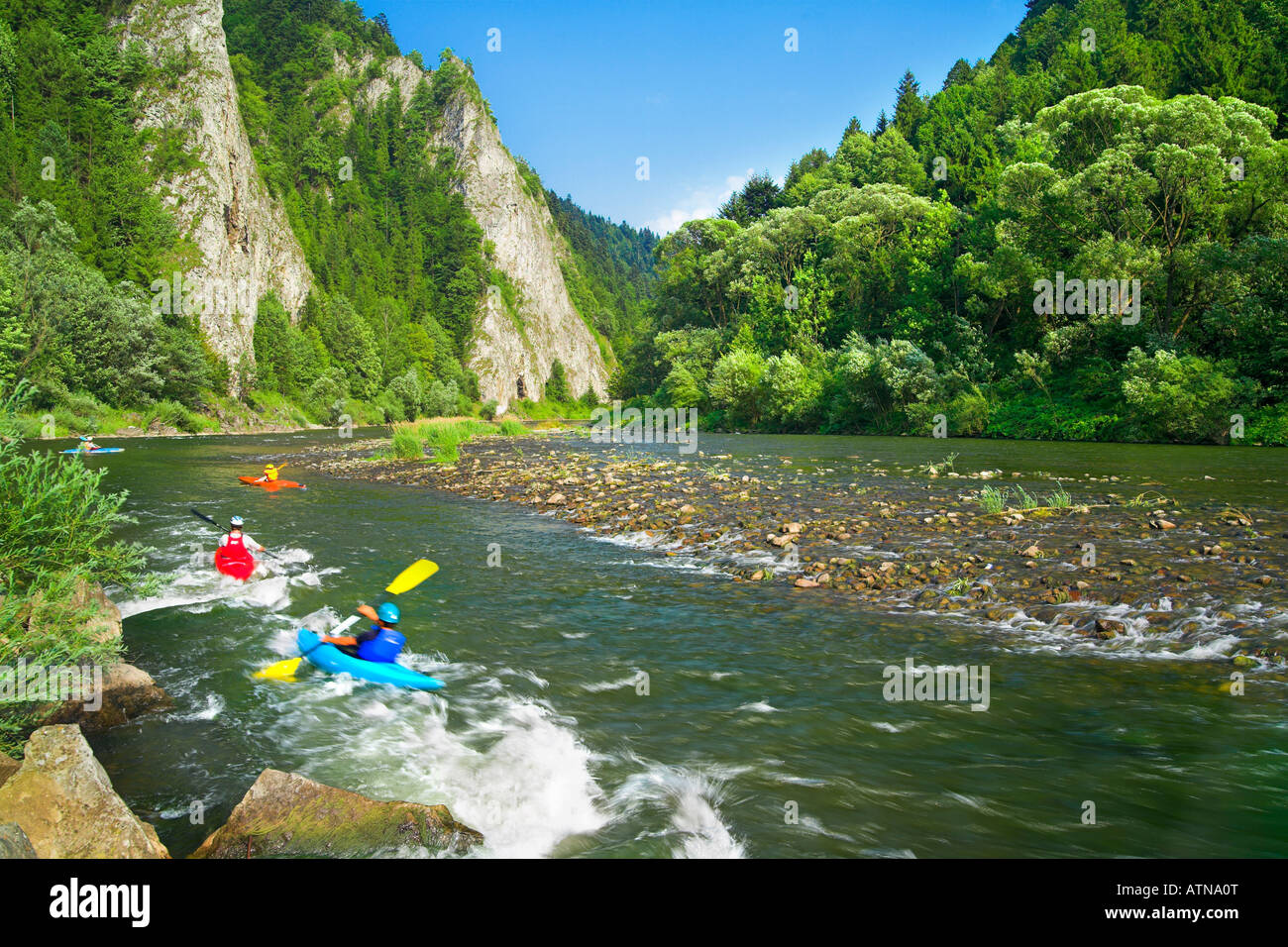Rafting on Dunajec River in Pieniny National Park Poland Stock Photo ...