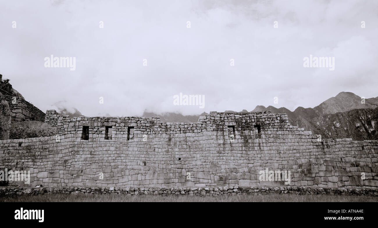 Construction in the ancient city of Machu Picchu in the Sacred Valley ...