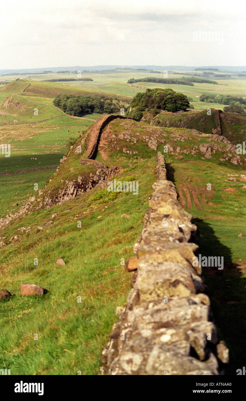 Hadrians Wall Northumberland England once the most northernly border of ...