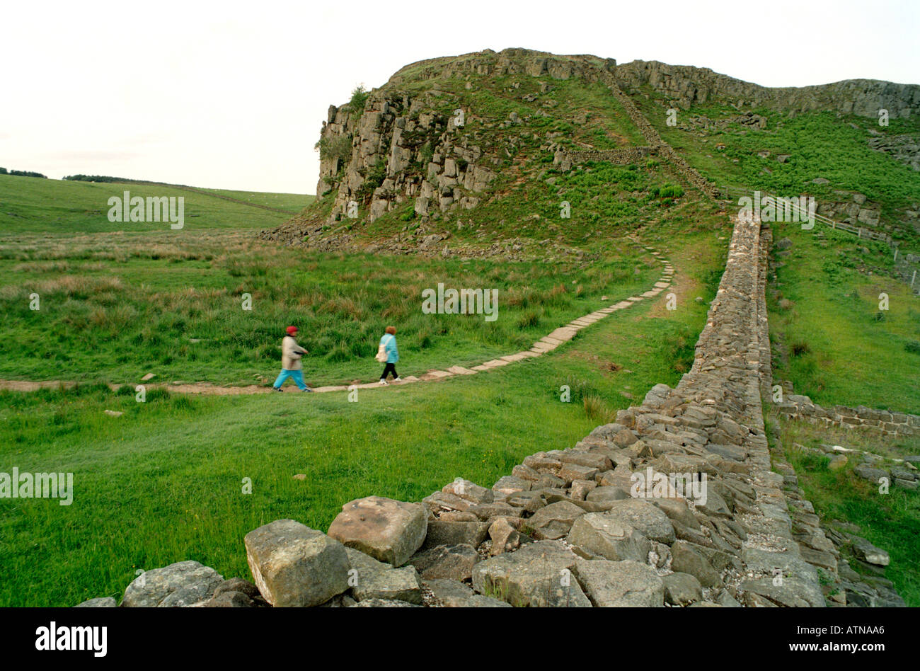 Hadrians Wall Northumberland England Stock Photo - Alamy