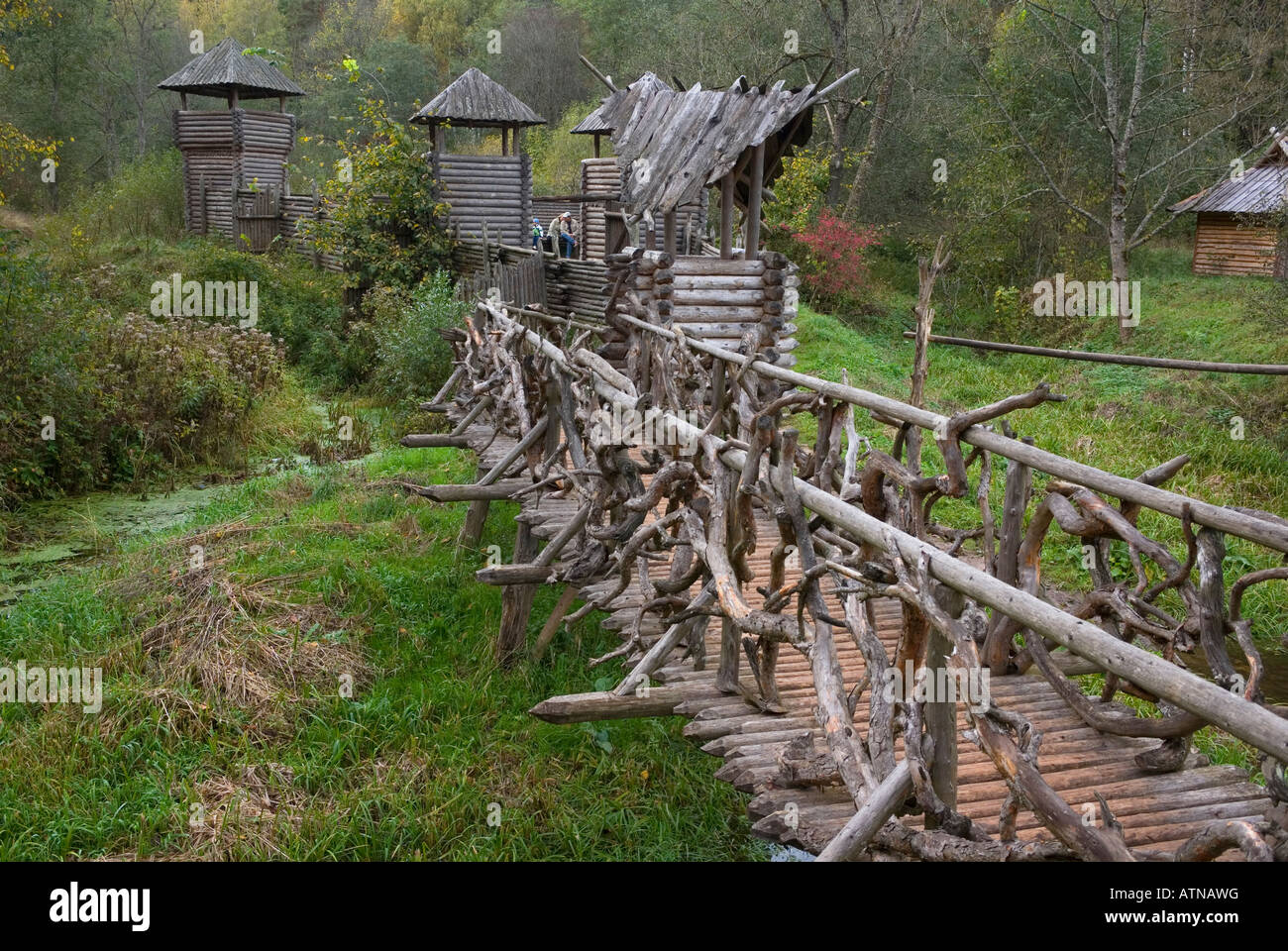 A wooden bridge leading to ancient pre-historic fortress Stock Photo ...