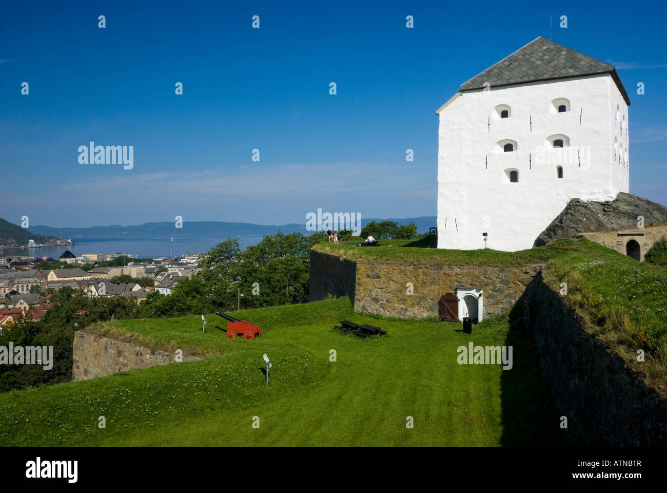 Bastions and main tower of Kristiansten fort in Trondheim Stock Photo ...