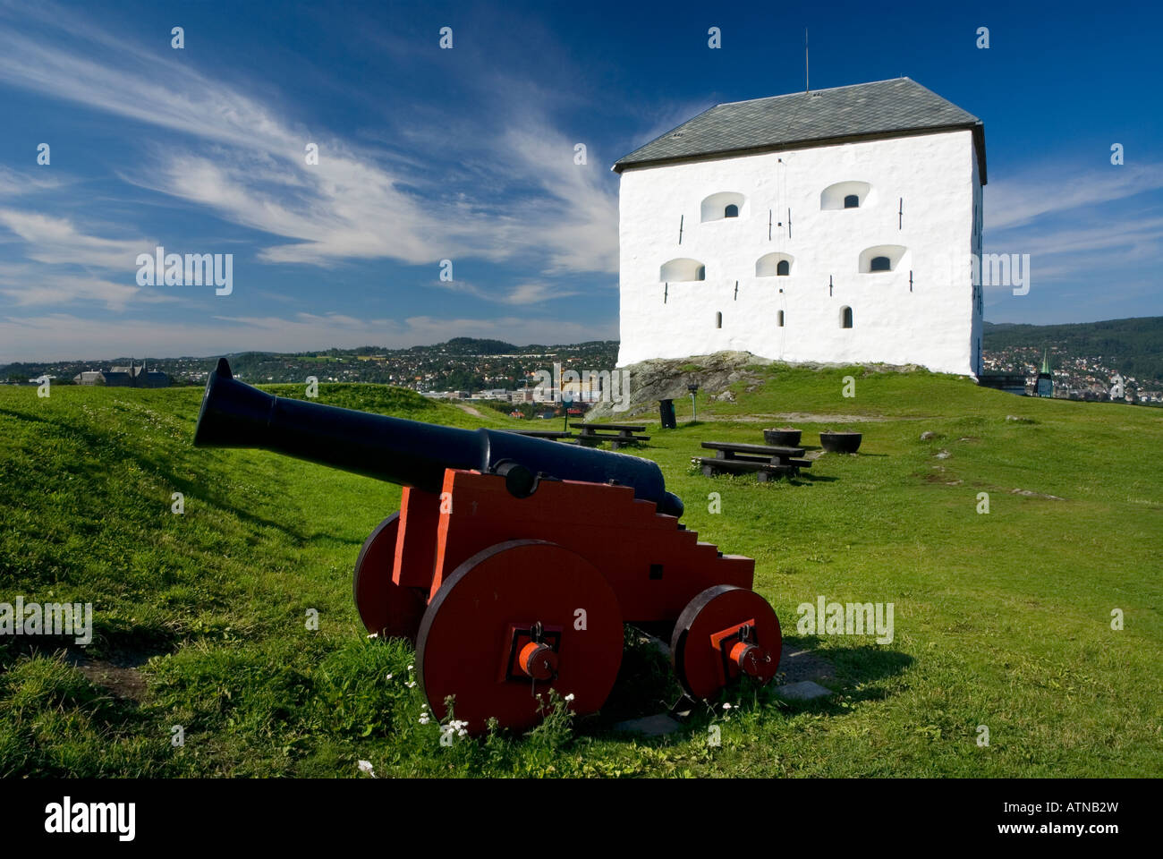 Cannon and main tower in Kristiansten fort in Trondheim Stock Photo - Alamy