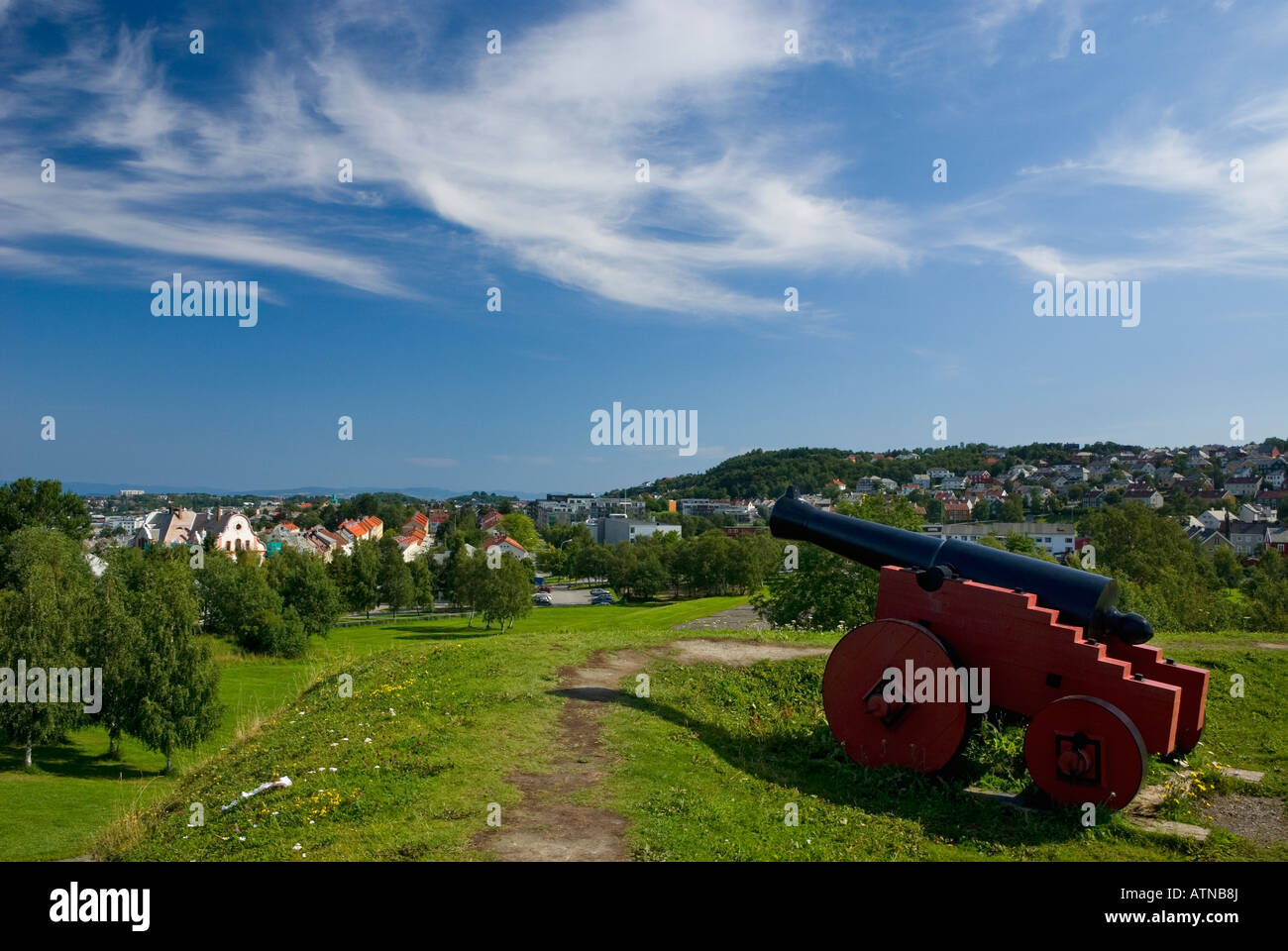 Cannon in Kristiansten fort in Trondheim Stock Photo - Alamy