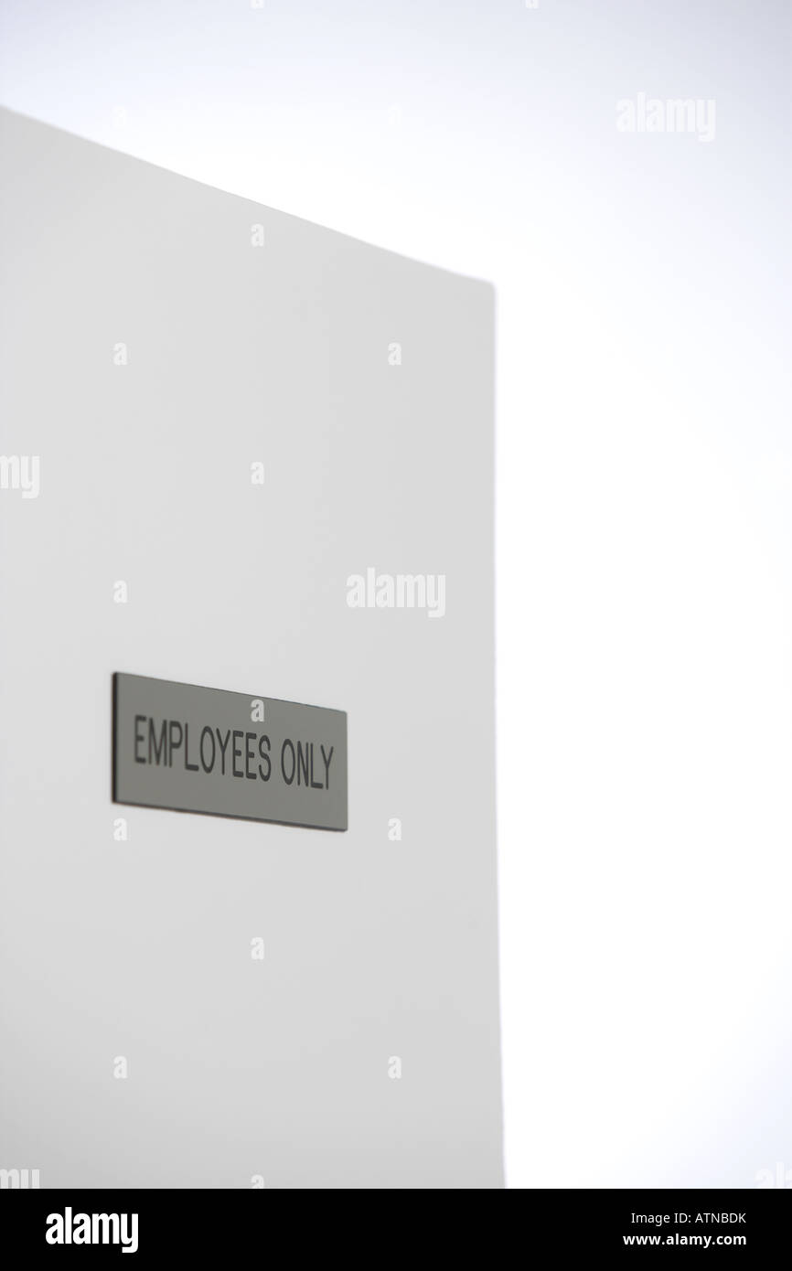 Employess Only Sign in a hallway Stock Photo - Alamy