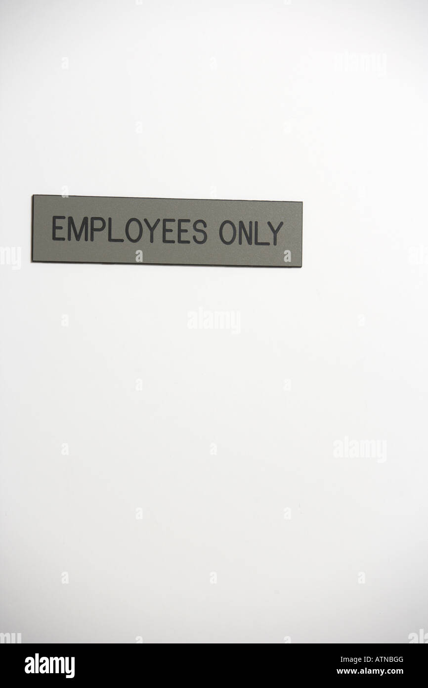 Employess Only Sign in a hallway Stock Photo - Alamy