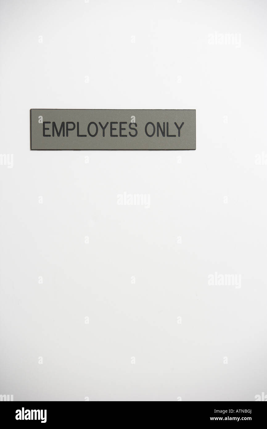 Employess Only Sign in a hallway Stock Photo - Alamy