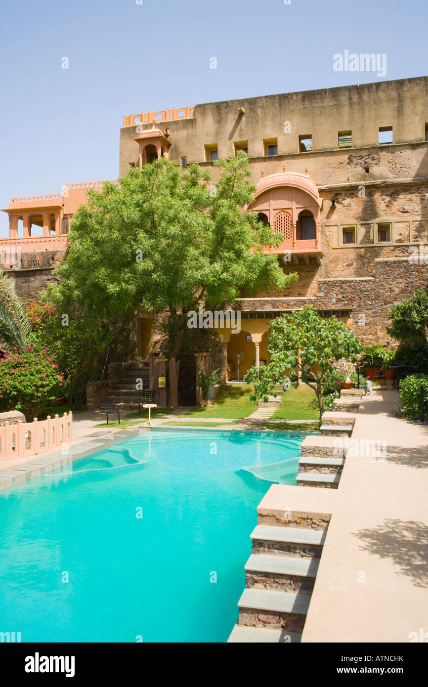Swimming pool in a fort, Neemrana Fort Palace, Neemrana, Alwar ...