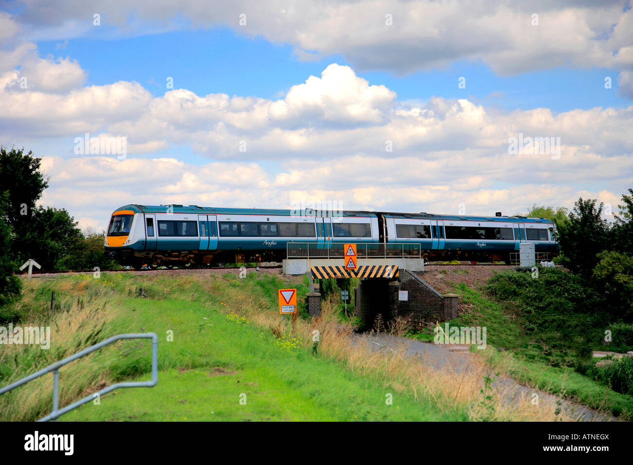 170273 Anglia trains company Turbostar diesel train unit heading into ...