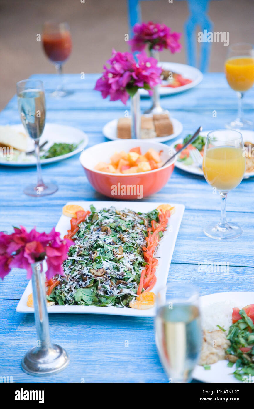 Food served on a dining table Stock Photo - Alamy
