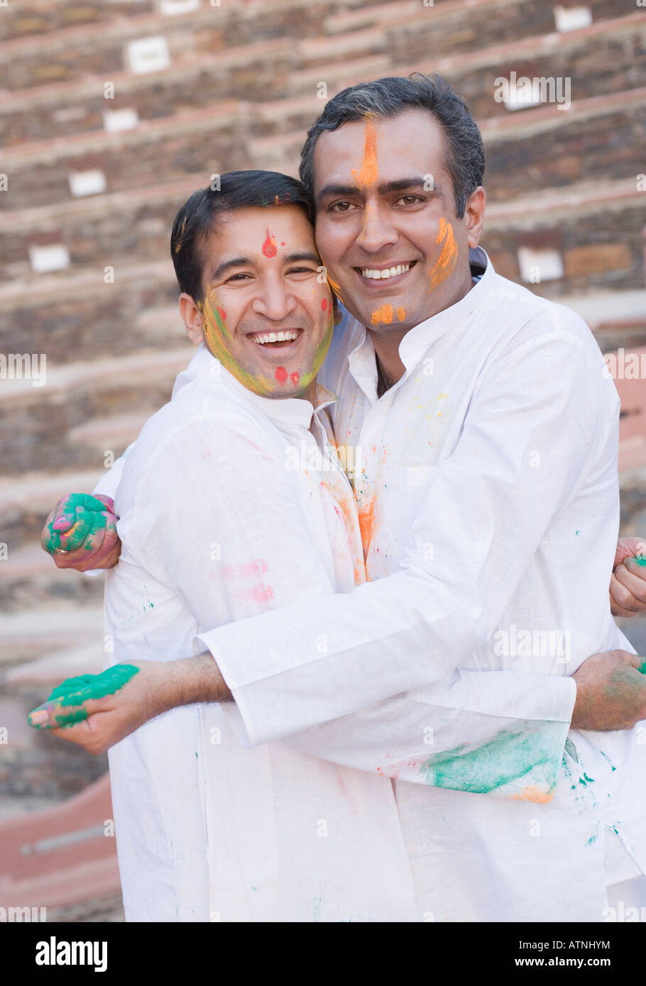 Portrait indian men playing holi hi-res stock photography and images ...