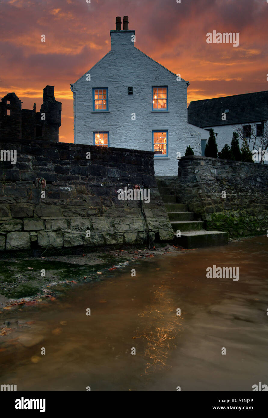 McClellan's Castle silhouette and The Harbour Cottage Gallery ...