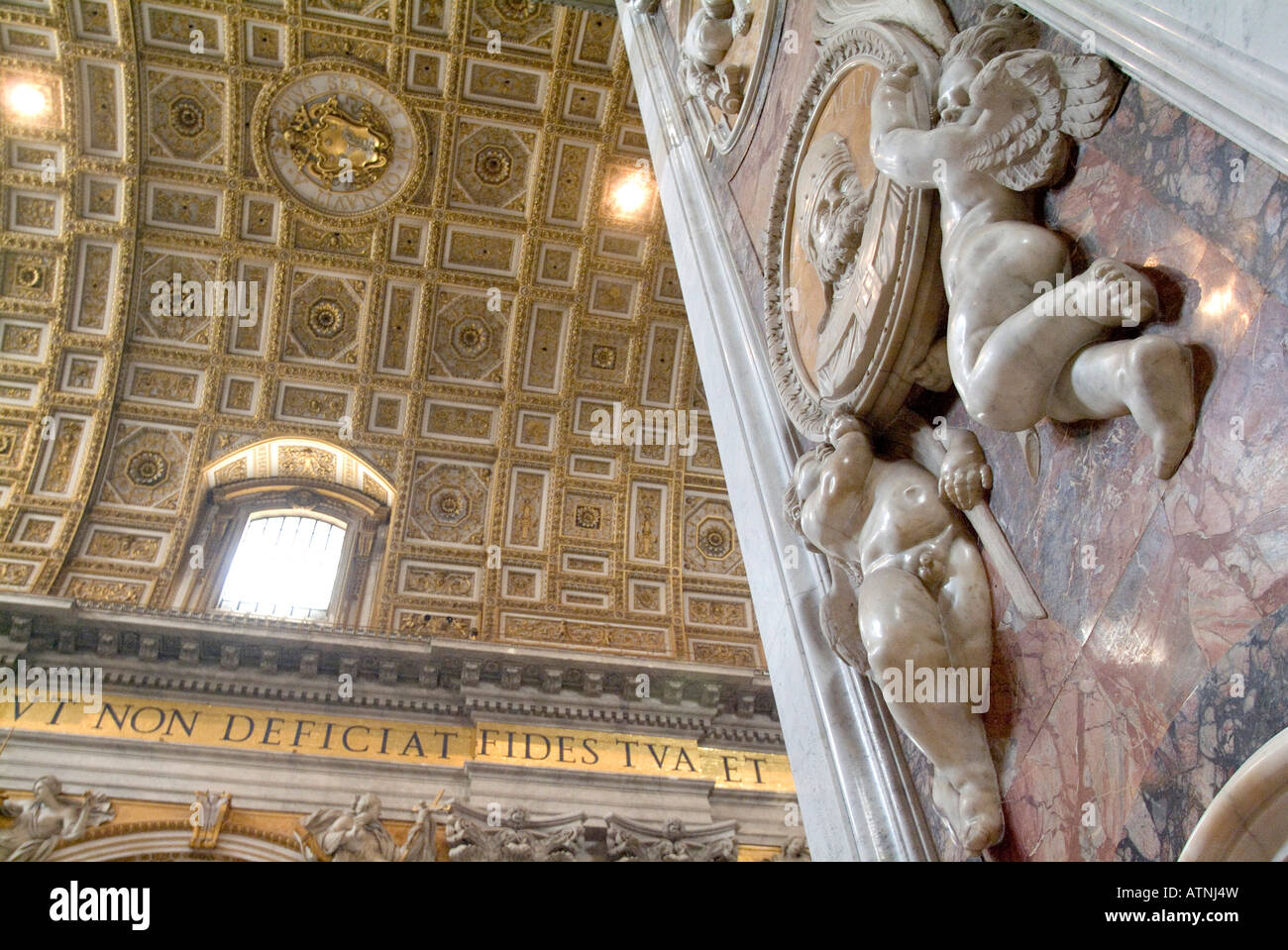 detail of an angel inside the St Peter's Basilica Stock Photo - Alamy