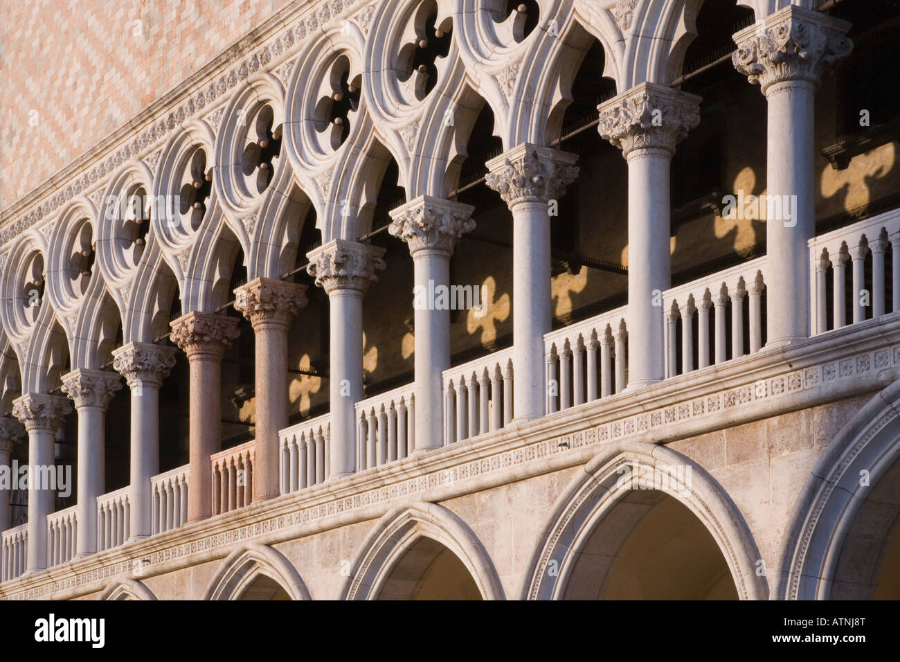 Venice, Veneto, Italy. Magnificent Gothic façade of the Palazzo Ducale ...