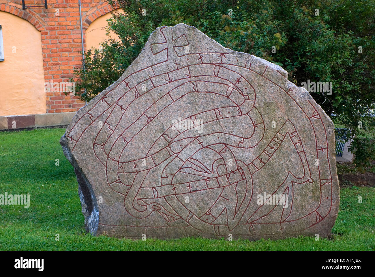 Rune stone in Uppsala Stock Photo - Alamy