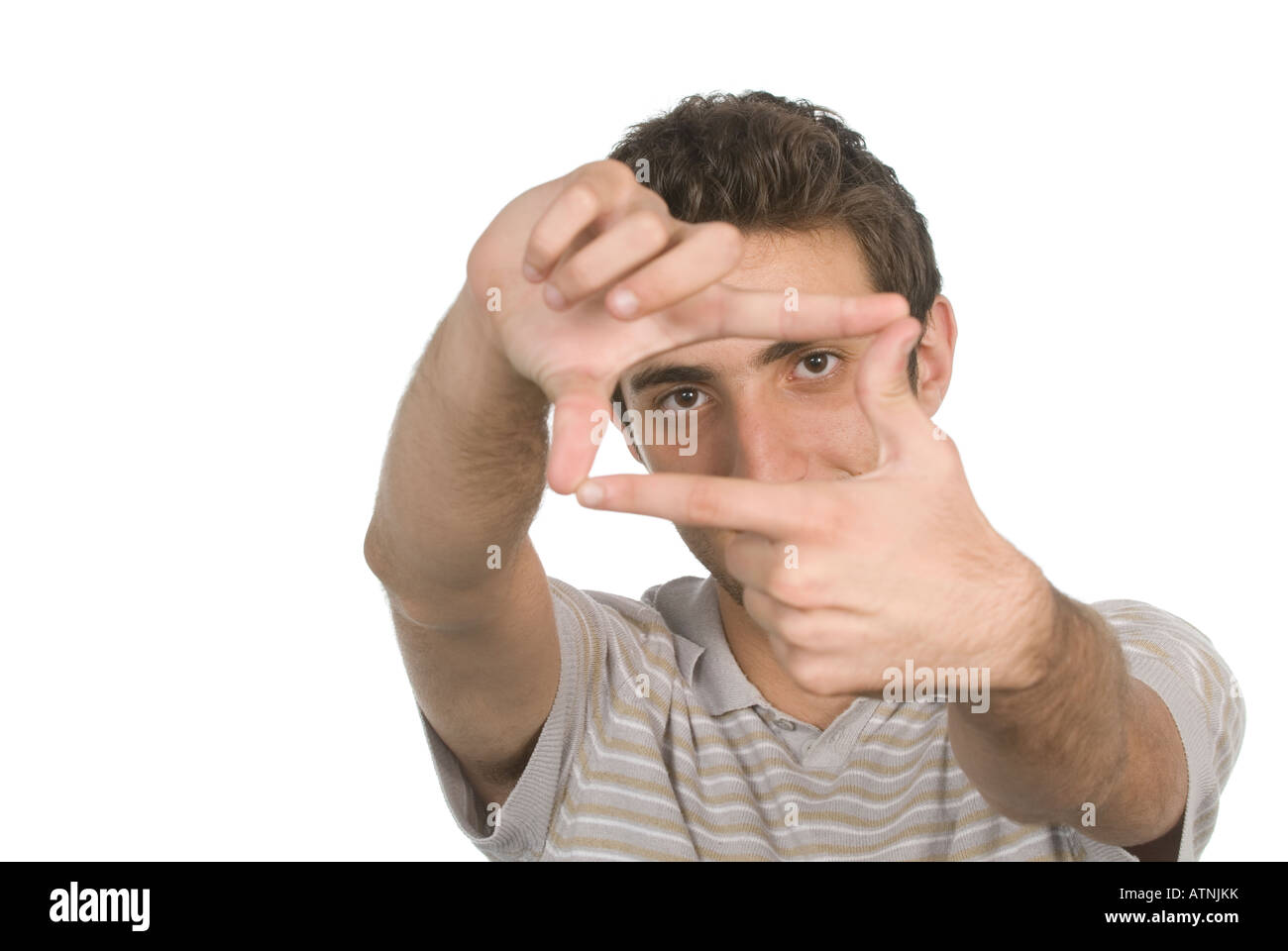 man framing with hands Stock Photo - Alamy