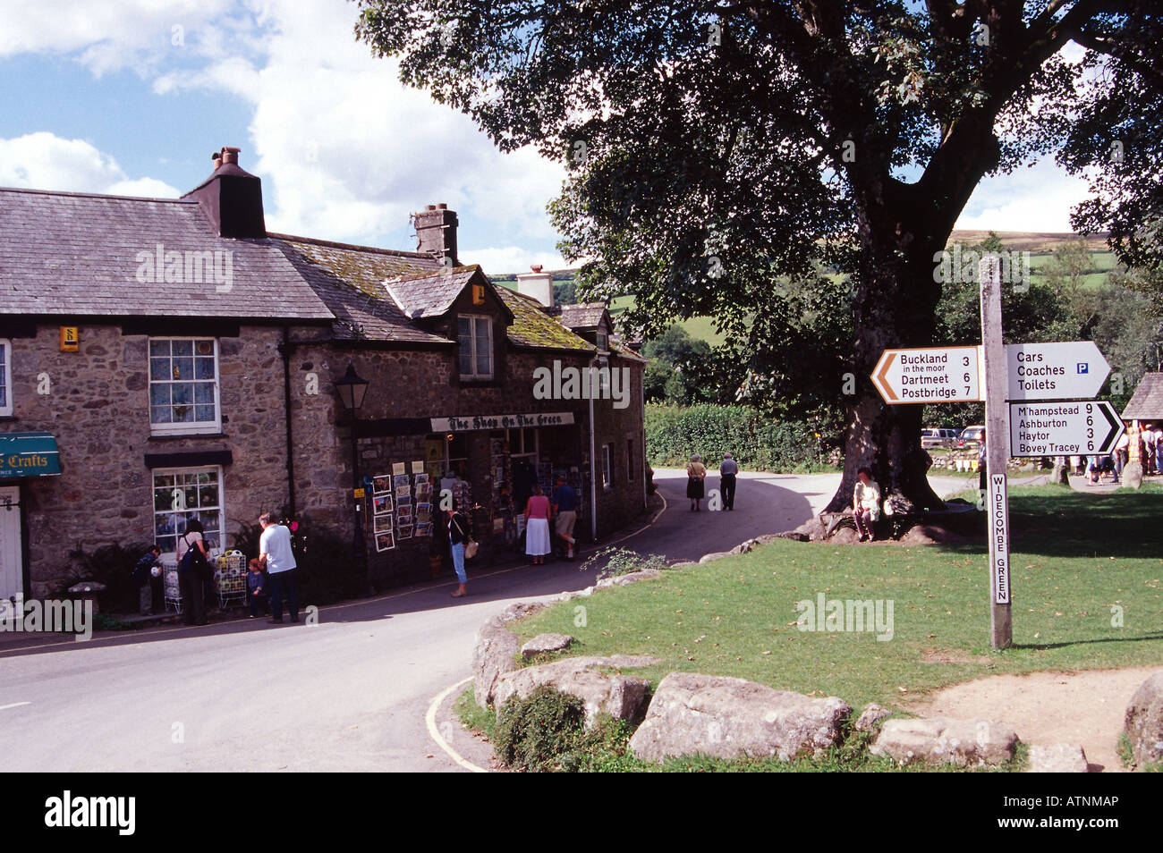 widecombe in the moor village centre dartmoor national park devon west ...