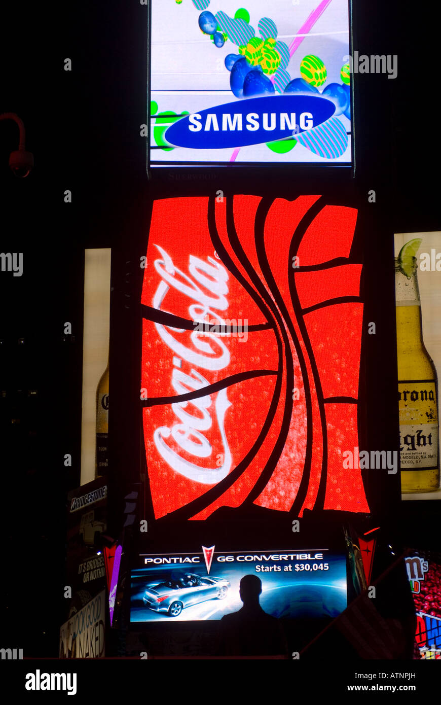 Coca Cola s illuminated high tech sign in Times Square Stock Photo - Alamy